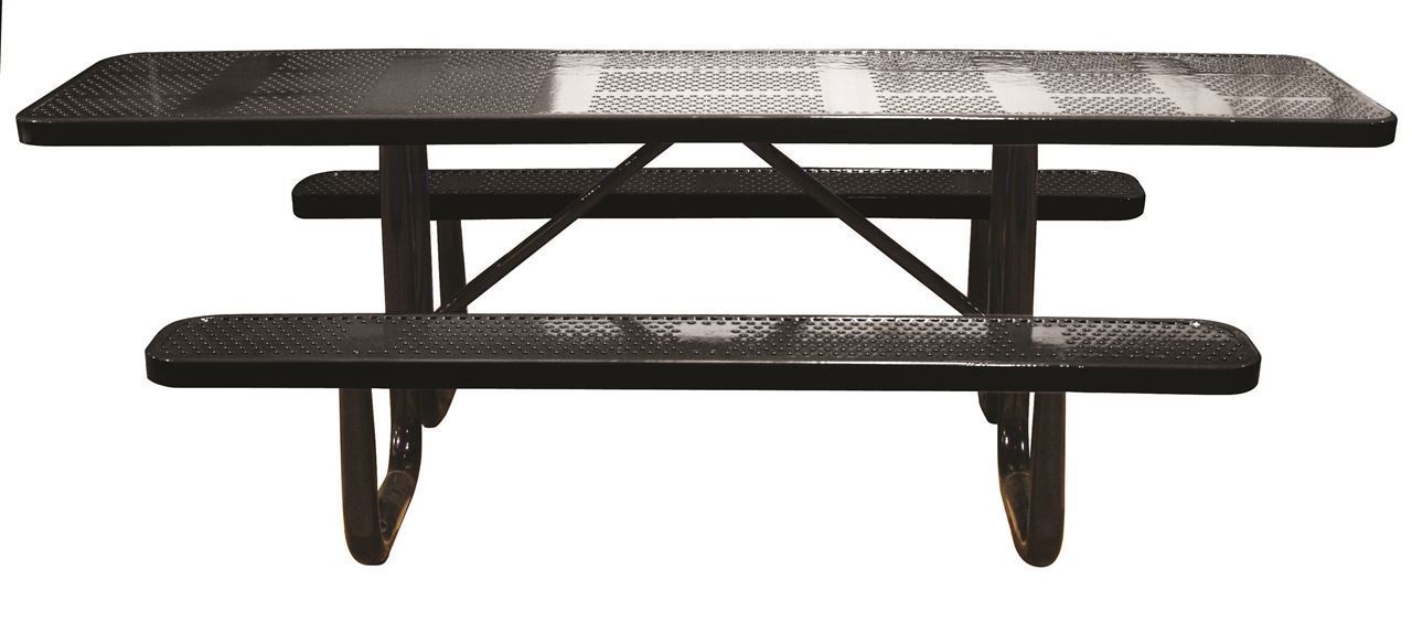 8 Ft. ADA Rectangular Perforated Steel Thermoplastic Picnic Table ...