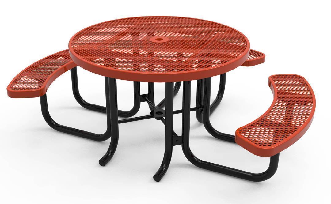 RHINO Quick Ship 3 Seat Round Thermoplastic Picnic Table - Picnic Table ...