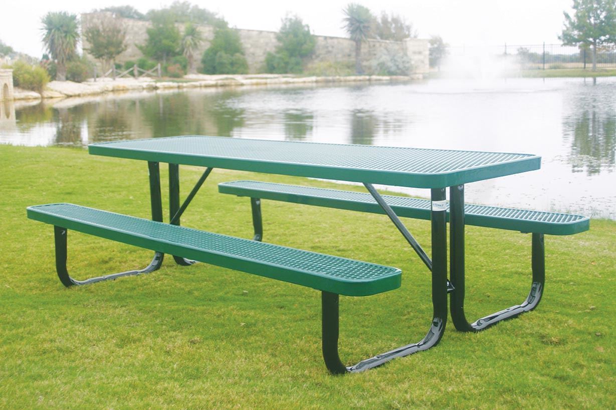 8 ft. RHINO Rectangular Thermoplastic Steel Picnic Table