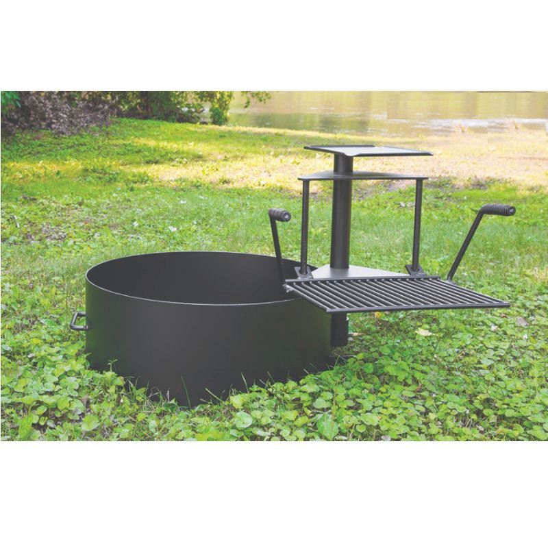 20" Ultimate Cooking Fire Ring with Swinging Grate and 300 Sq In ...