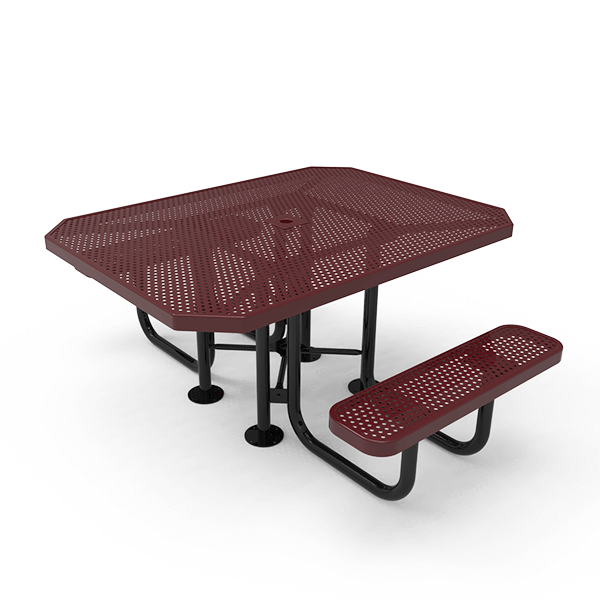 46" x 62” ADA ELITE 2-Seat Octagon Thermoplastic Picnic Table, Portable ...