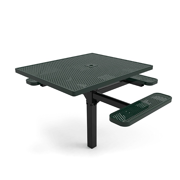 46" x 54” ADA ELITE 3-Seat Square Thermoplastic Pedestal Picnic Table ...