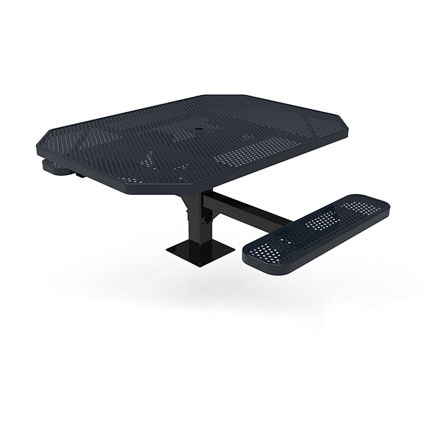 46" x 62” ADA ELITE 2-Seat Octagon Thermoplastic Pedestal Picnic Table ...