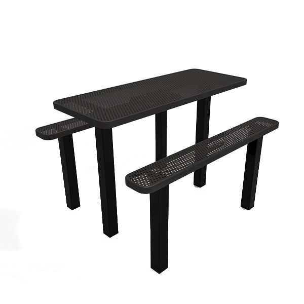 6 ft. ELITE Rectangular Thermoplastic Steel Independent Pedestal Picnic Table - Picnic Table ...