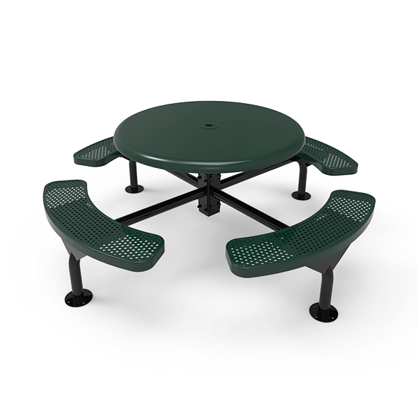 46” ELITE Nexus Round Thermoplastic Steel Picnic Table - Picnic Table ...