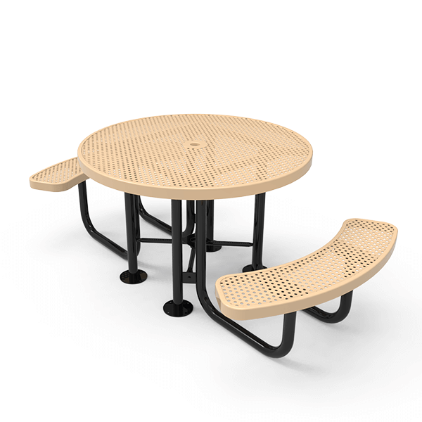 46″ RHINO 2-Seat Round Thermoplastic Picnic Table | Picnic Table Supplier