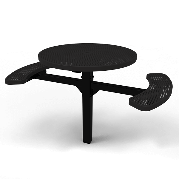 46" RHINO 2-Seat Round Thermoplastic Pedestal Picnic Table - Picnic ...