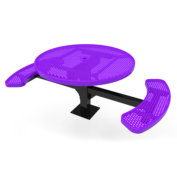 46" RHINO 2-Seat Round Thermoplastic Pedestal Picnic Table - Picnic ...