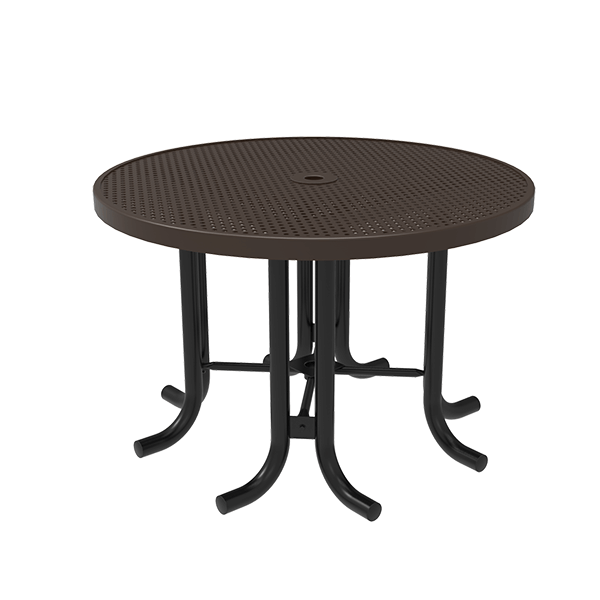 46" RHINO Round Thermoplastic Steel Patio Table with No Seats - Picnic ...