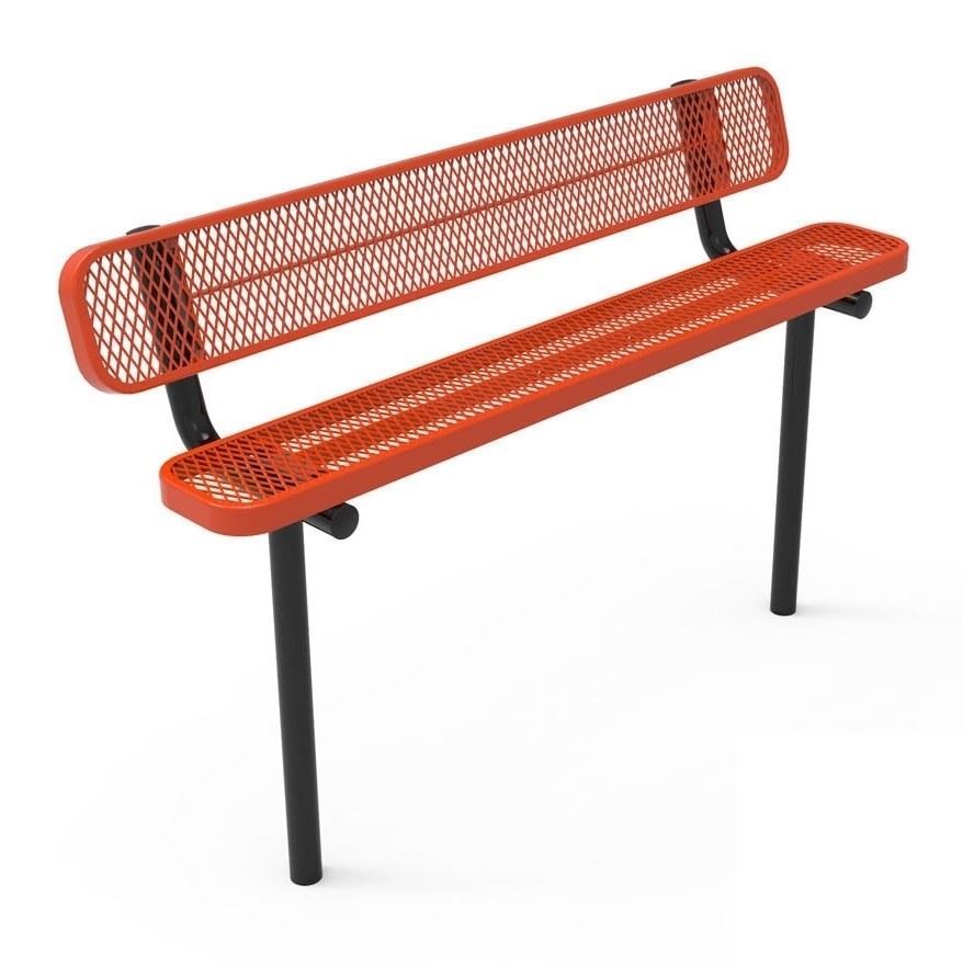 RHINO Quick Ship 8 Foot Bench w/ Back - Picnic Table Supplier