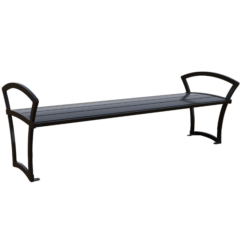 Bryce Curved Backless Steel Bench - Picnic Table Supplier