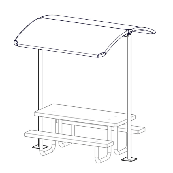 6’ Picnic Table Freestanding Shade, Surface Mount - Shade Only - Picnic ...